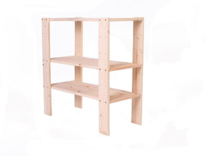 3 Shelf 12 (1x4) - Wooden Shelving Unit